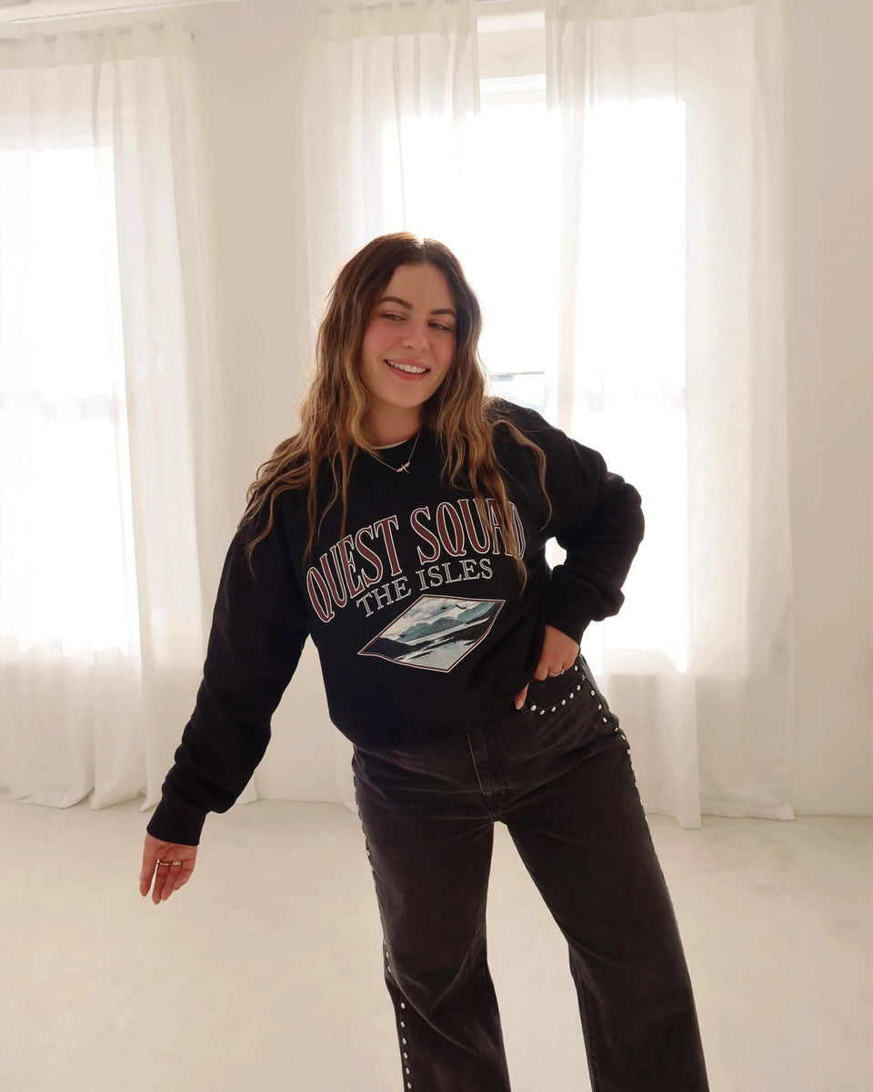 Quest Squad 'Relaxed' Crewneck – Rebel and Fleur